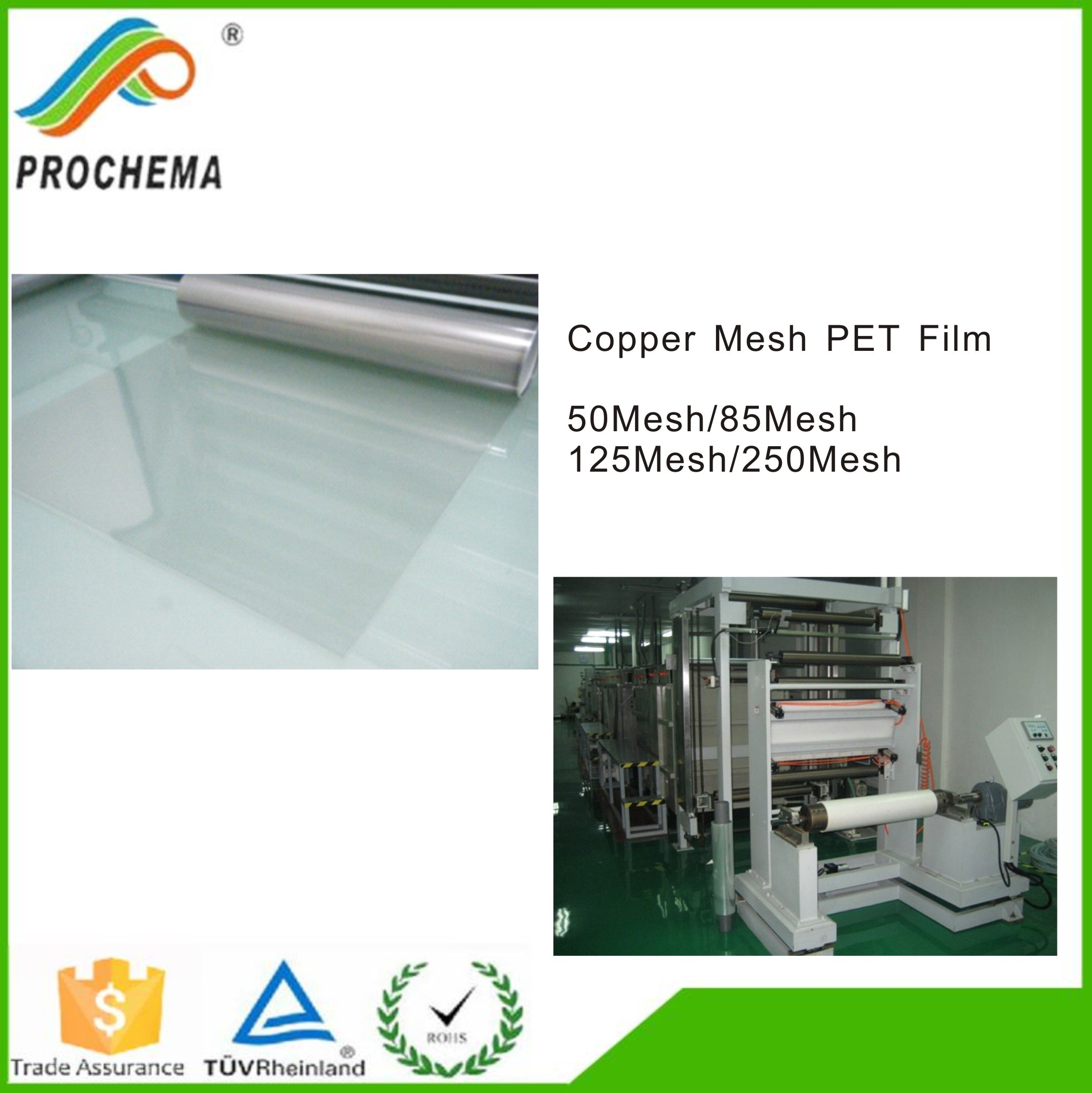 EMI shielding film Copper Mesh PET Film for EMI Shielding